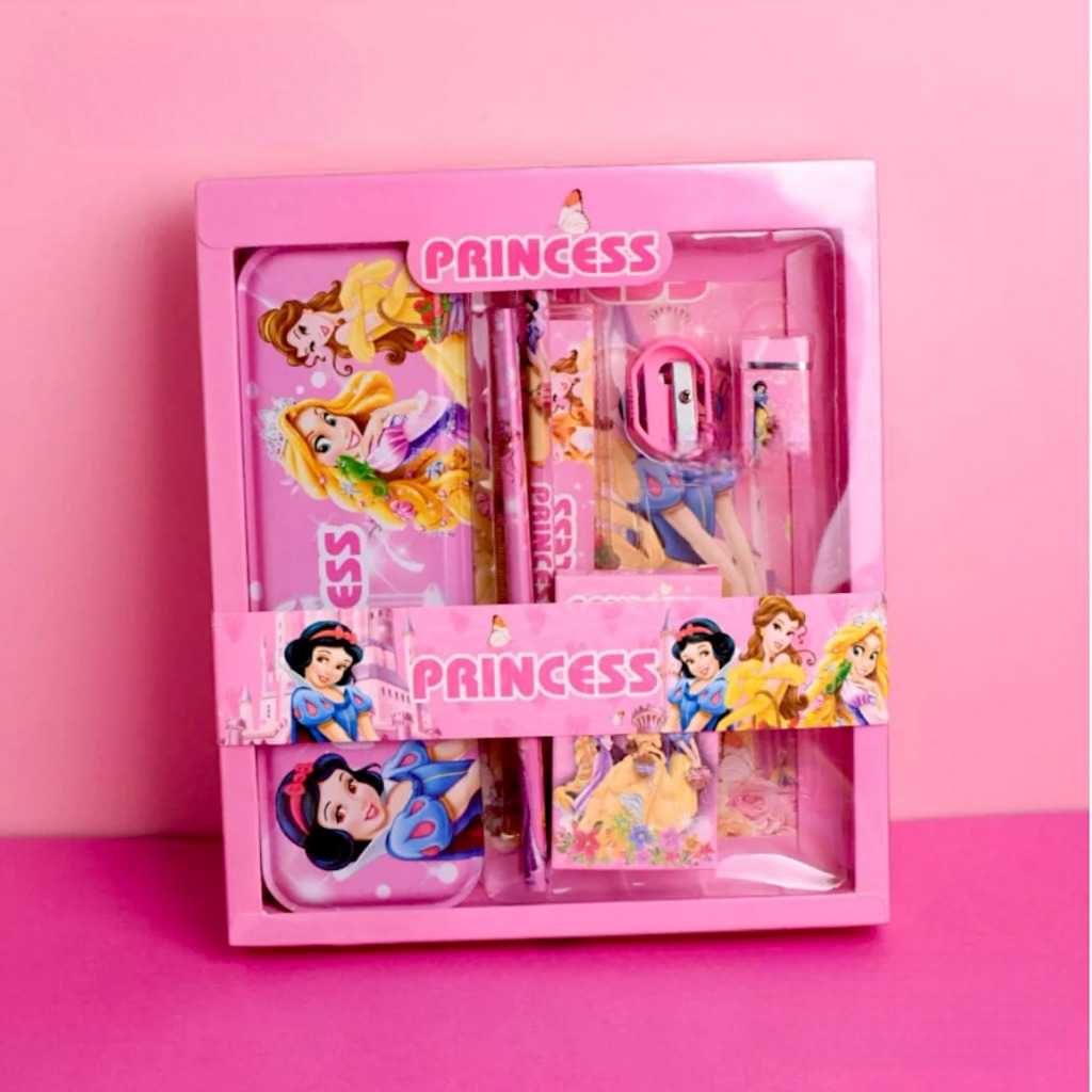 7 in 1 Cartoon Stationery Set Pencil Eraser Sharpener Ruler Crayons and ...