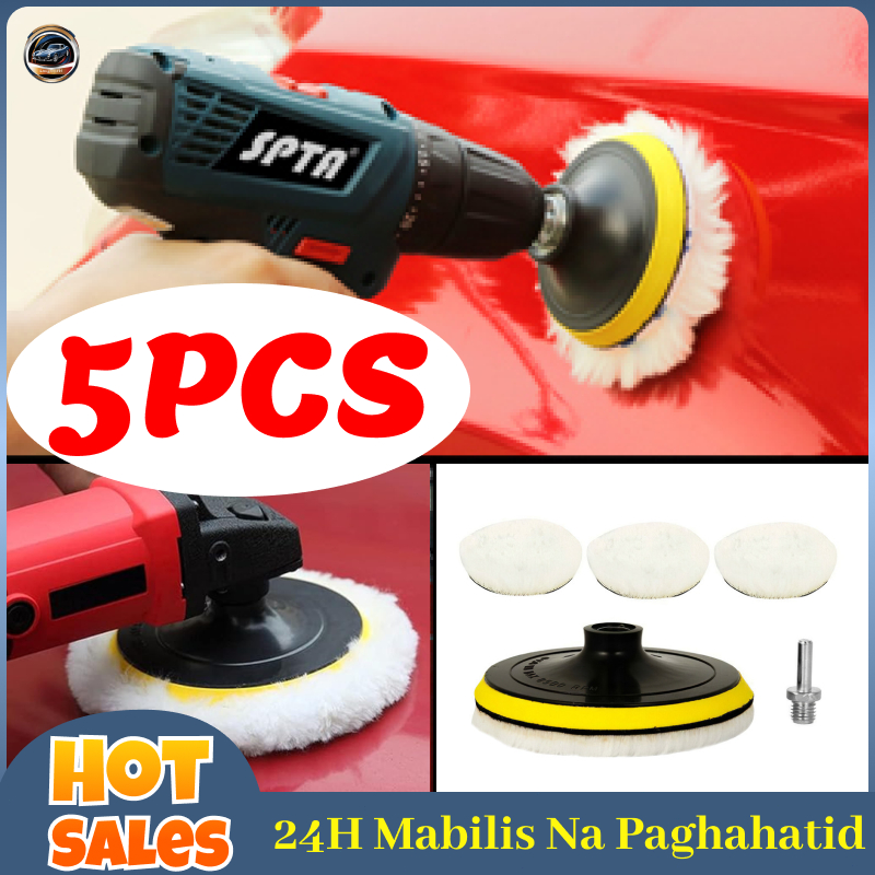 5Pcs 3/5/7 Inch Car Buffing Pads Polishing Wool Wheel Kit Polisher Buffer Artificial Magic Clean ...