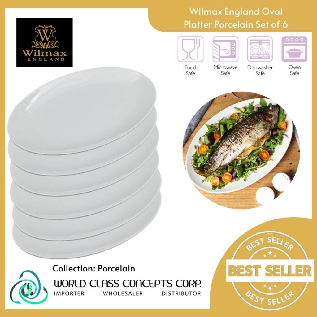 Wilmax England Porcelain Oval Platter Dish Plate Food Serving ( Set of ...