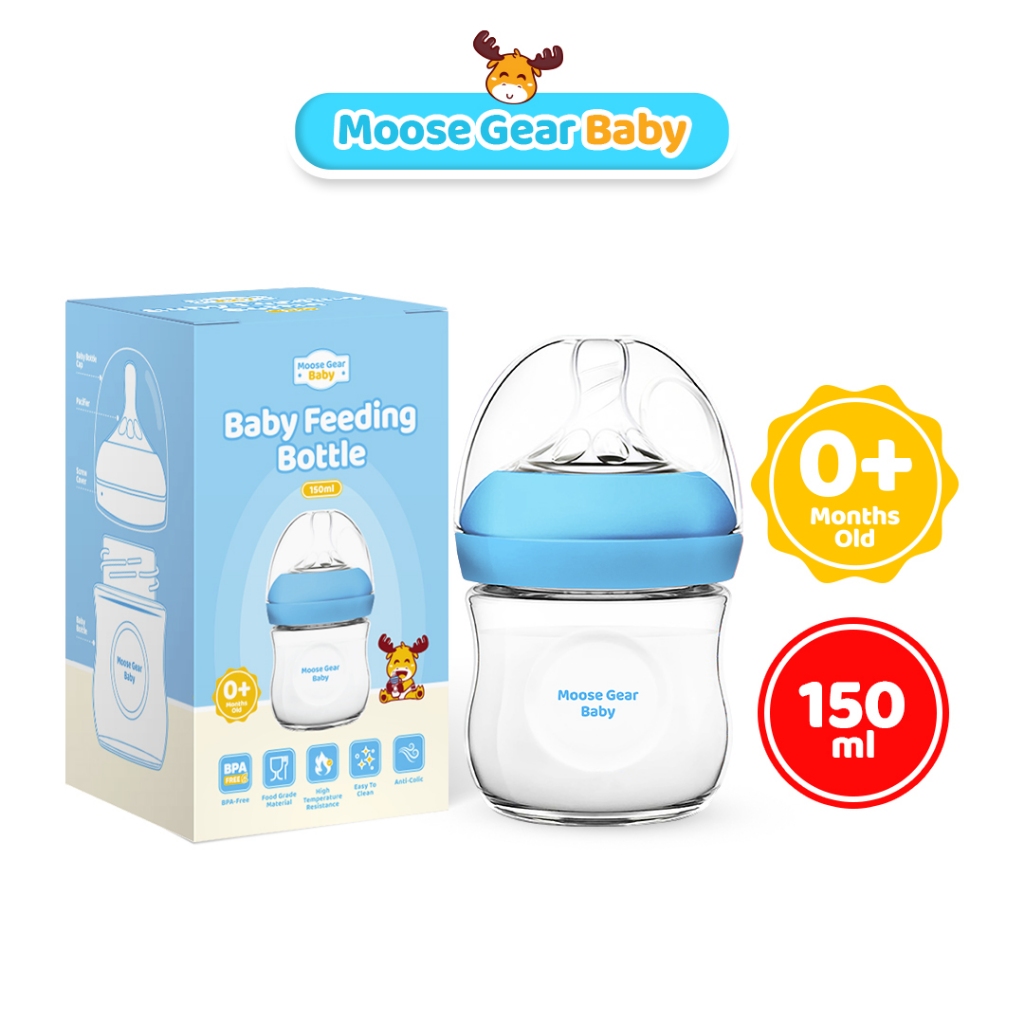Moose Gear Baby Bottle Blue 150ml Anti Colic Feeding Bottle for Baby ...