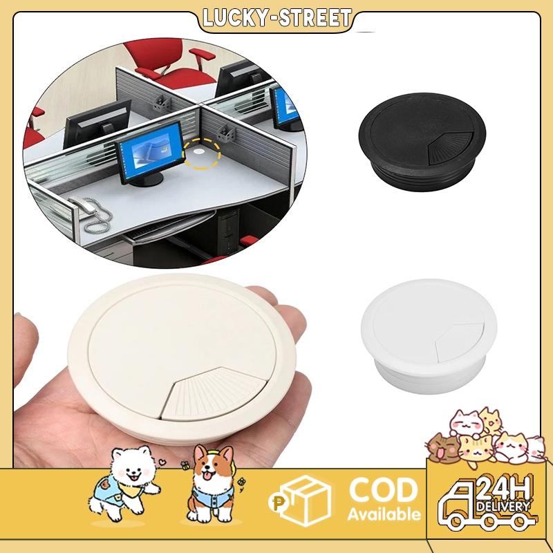 Desk Grommet, 50/60mm Plastic Office Desk Table Cable Outlet Port Wire ...