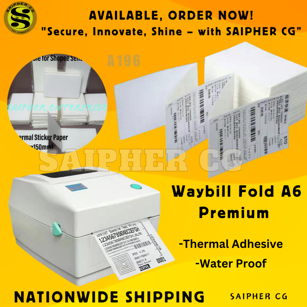 Premium Waybill Sticker Paper Fold Thermal Sticker Paper A6 ...