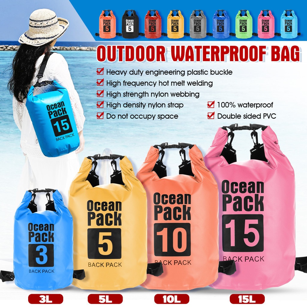 Ocean Pack Waterproof Bag Dry Bag backpack swimming out door sport travel bag | Shopee Philippines