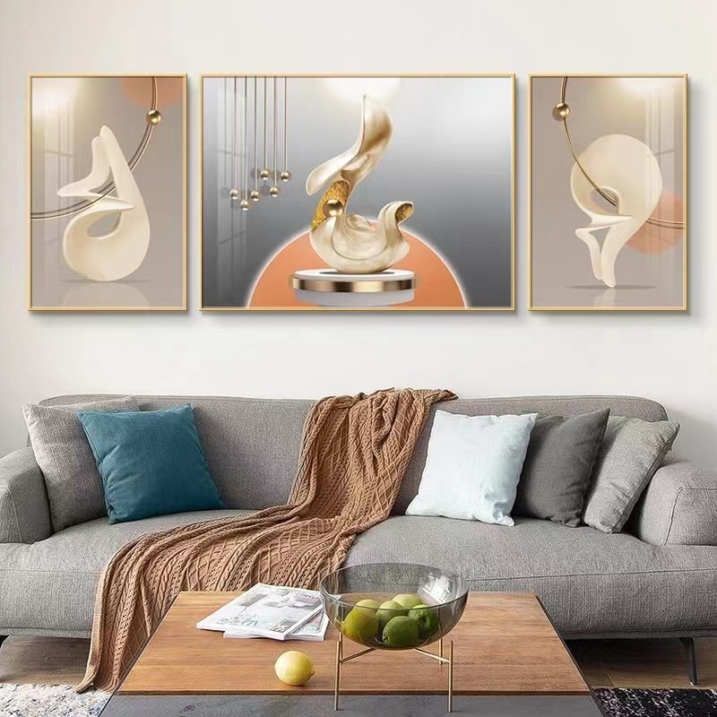 3 Pcs Frame Painting Wall Art Abstract Nordic Style Bedroom Living Room ...