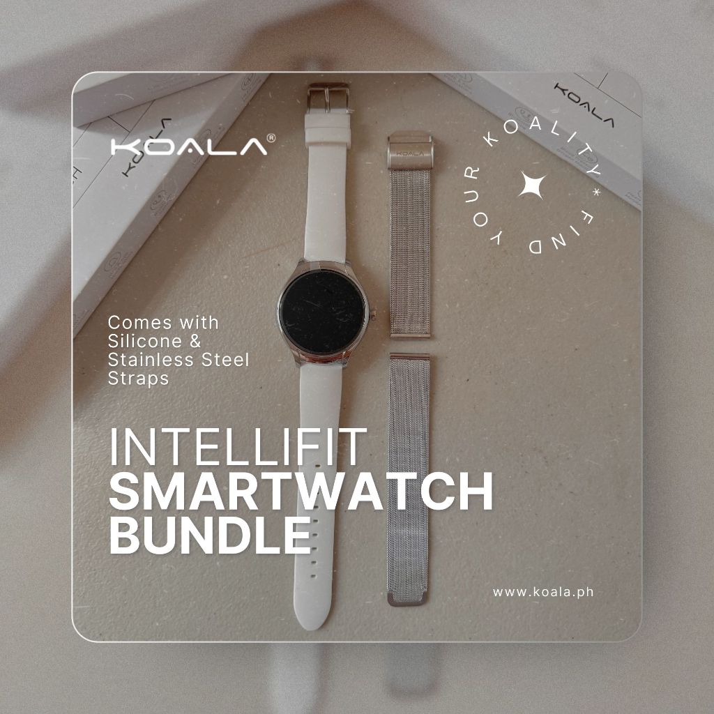 Bundle: Koala IntelliFit Smartwatch in Stainless Steel + Silicone ...