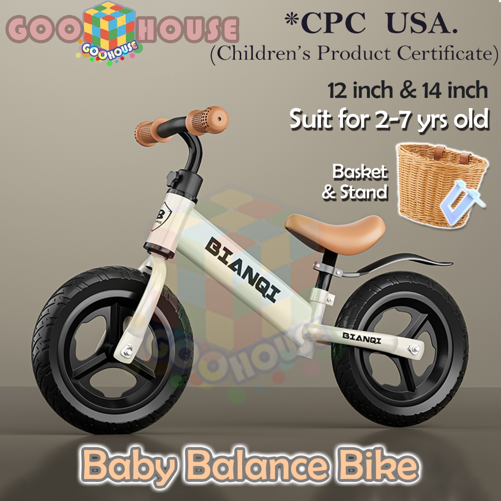 Baby Balance Bike 12/14in Ride on Bike for Kids Adjustable seat Toddler ...