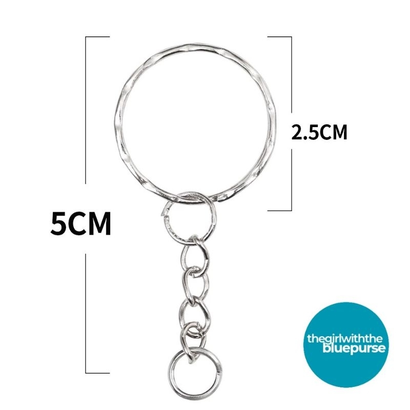 10pcs - 25mm Metal Curved Key Ring Jump Ring Keychain Holder Split Ring ...