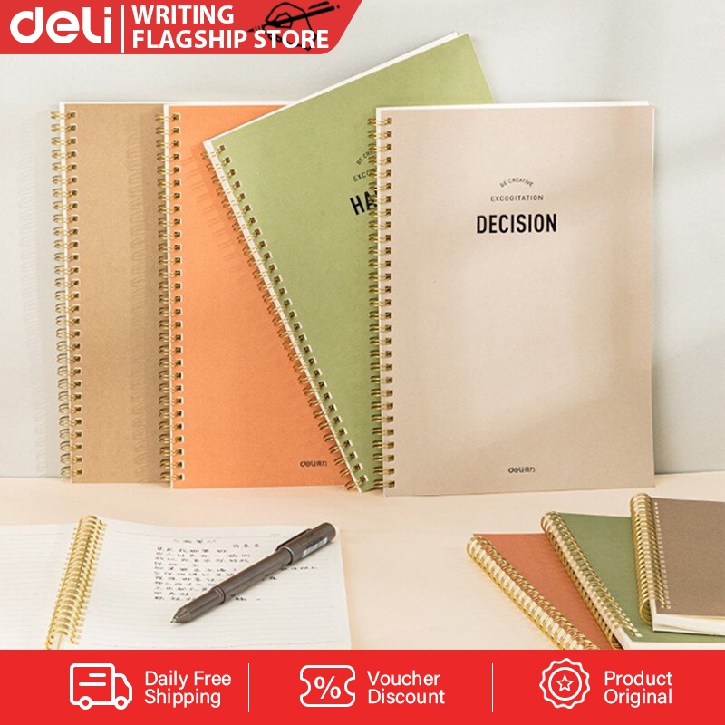 Deli ELA560 A5 Spiral Notebooks Student Aesthetic Writing Binder ...