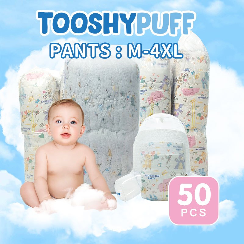 Baby Diaper 50pcs Korea Newborn Tape/Pants Diaper NB S M L XL 2XL 3XL Tooshypuff Diaper | Shopee ...