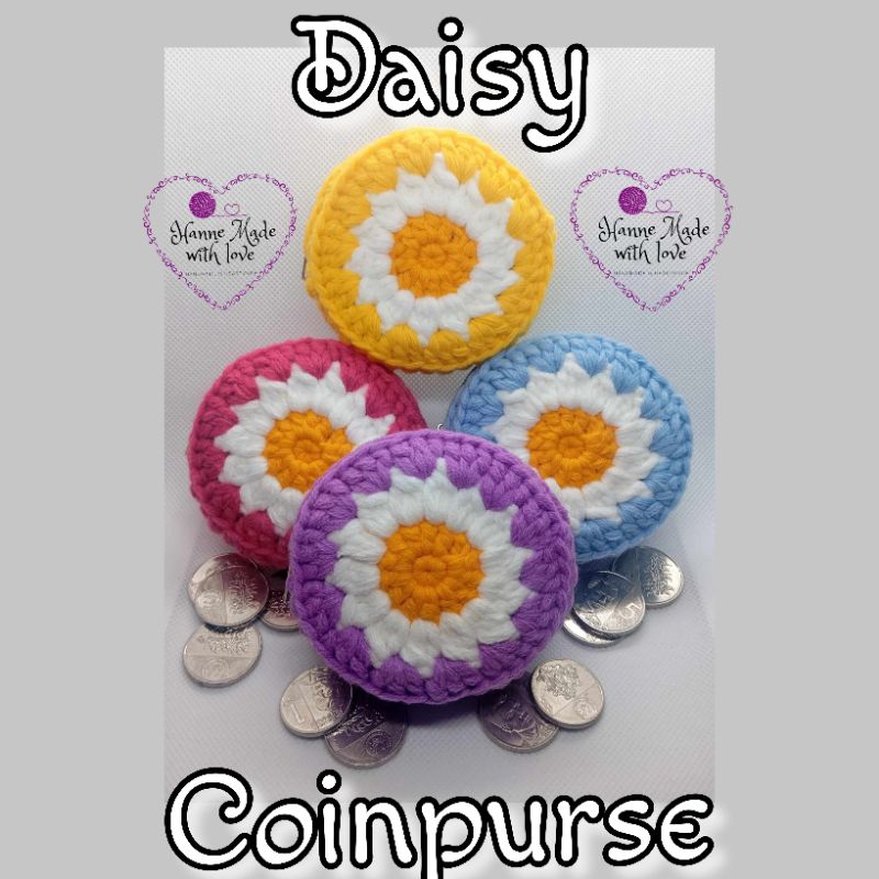 Crochet Daisy Coin Purse (Round) | Shopee Philippines