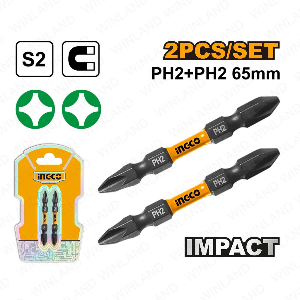 Ingco by Winland Impact Screwdriver Bits PH1,25mm to PH2+SL6,65mm Sold Per Set ING-HT | Shopee ...