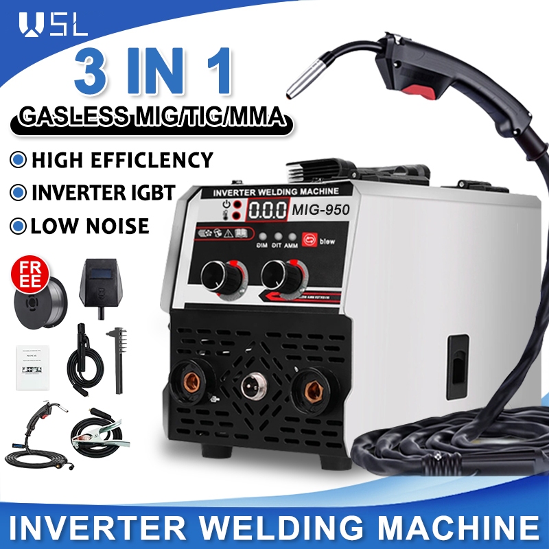 Welding Machine Portable TIG/MIG+MMA 3 IN 1 Gasless Welder IGBT ...