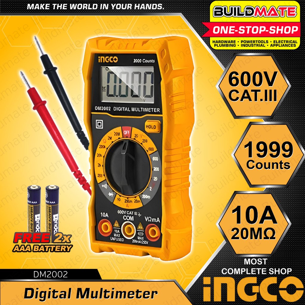 BUILDMATE Ingco Digital Multimeter Tester 1999C / 4000 Counts Multi ...