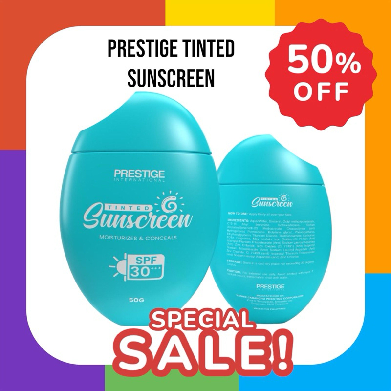 Prestige Tinted Sunscreen (free random soap) | Shopee Philippines
