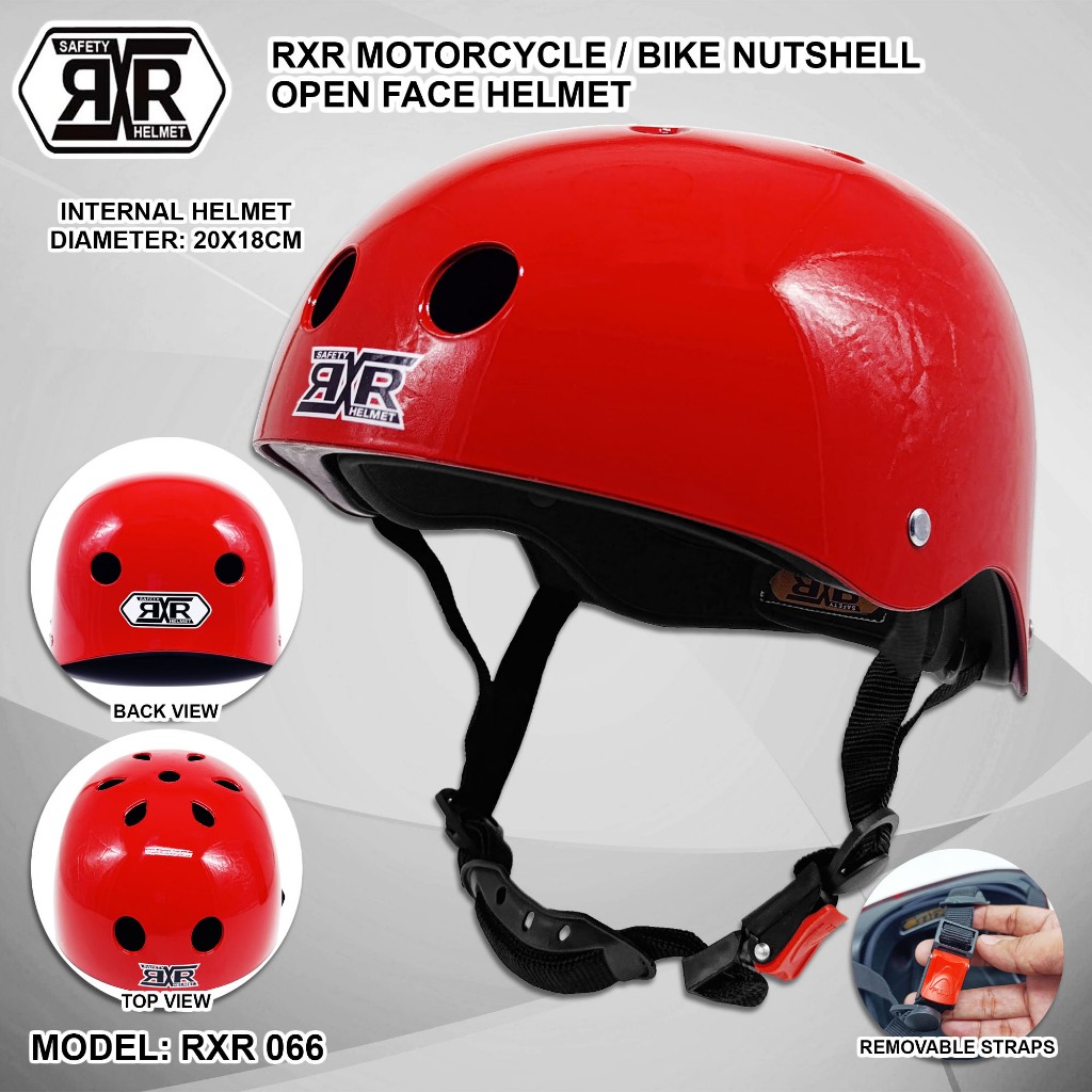 RXR-066F Nutshell Helmet Adjustable and Free Size | Shopee Philippines