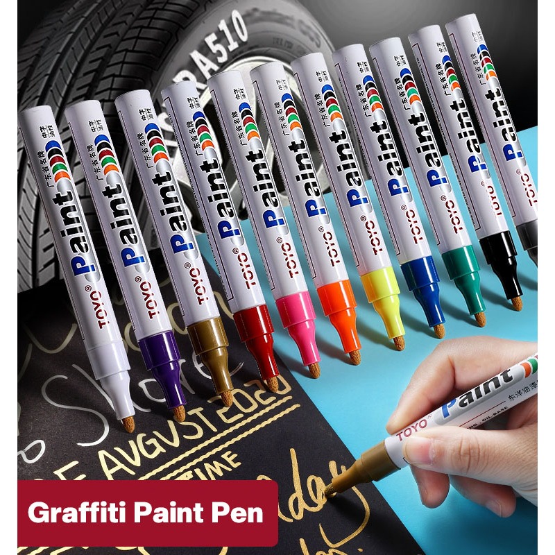 12 Colors Original Motorcycle Waterproof Rubber Permanent Paint Marker ...