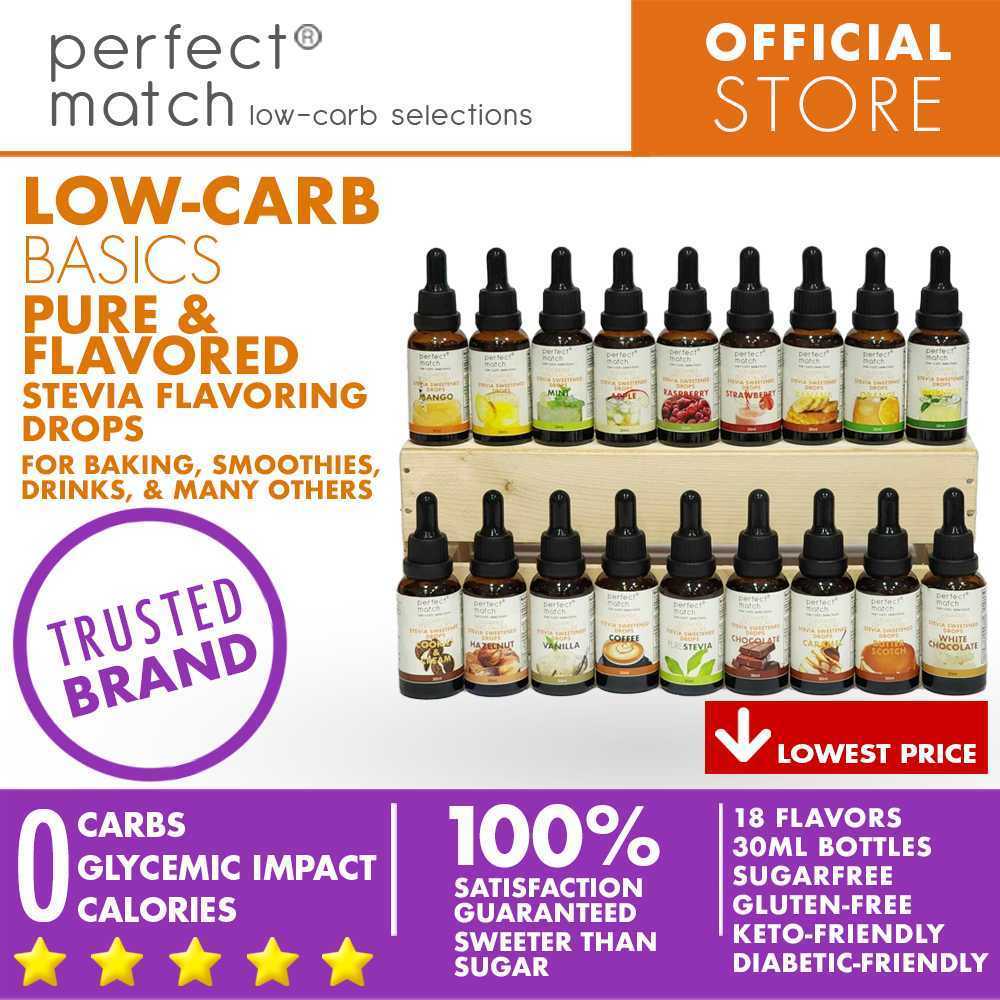 PerfectMatch Low-carb® | Stevia Drops Pure or Assorted Flavors | Sugar ...