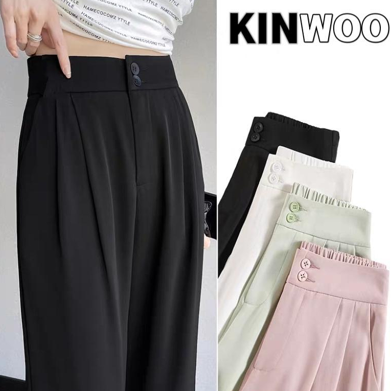 Kinwoo High Waist Trouser 2 botton Loose Type 25-33 Pants Women ...