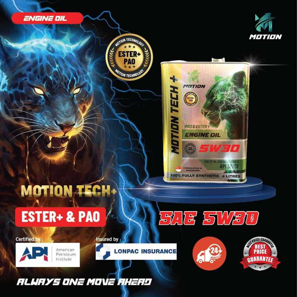MOTION 5W30 Ester PAO API SP Formulated Fully-Synthetic Engine Oil 4L ...