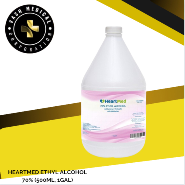 HEARTMED ETHYL ALCOHOL 70% (500ML, 1GAL) | Shopee Philippines
