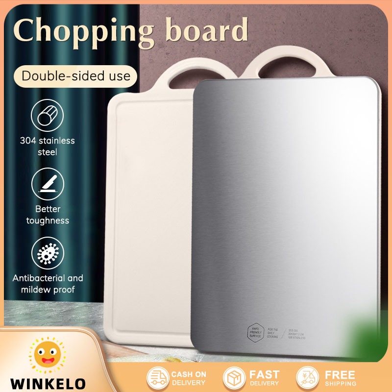 Dual Sided Chopping Board Cutting Board 304 Stainless Steel Grade PP Cutting Board Chopping ...