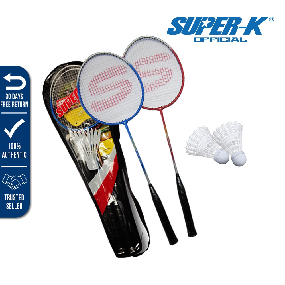Super-K Badminton Racket Blue/Red x 1 set (SBD-631) | Shopee Philippines