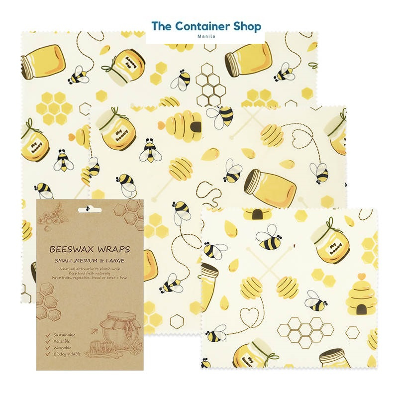CONTAINER SHOP 3pcs Set Beeswax 100% Biodegradable Cotton Natural Eco ...
