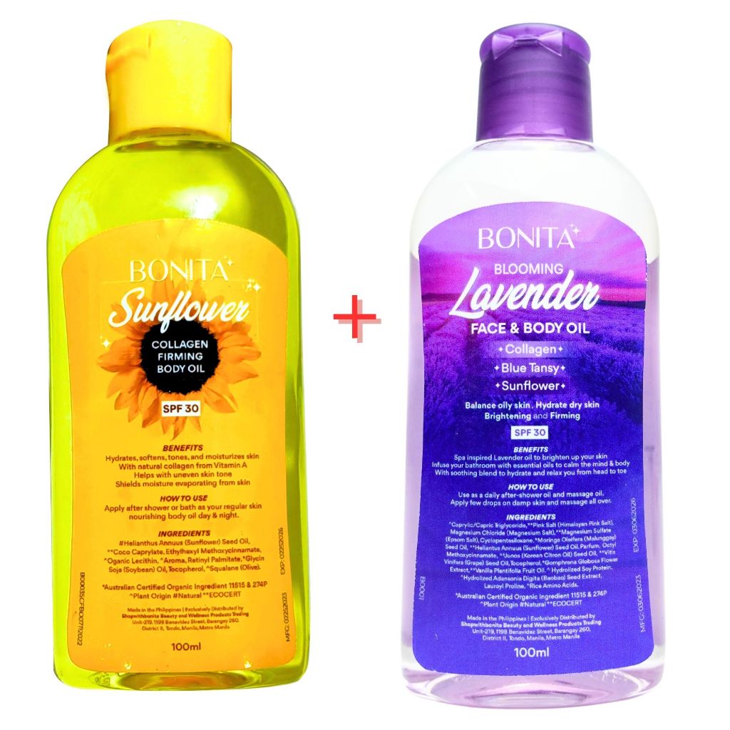 BONITA SUNFLOWER OIL SPF 30 COLLAGEN FIRMING 100ML Organic, Hydrating ...