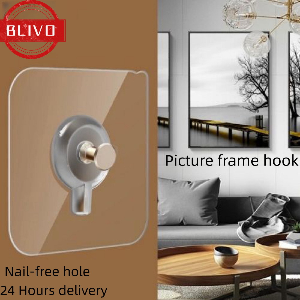 Non-Trace Self Adhesive Nails Hook For Photo Frame Hole Hanging Nail ...