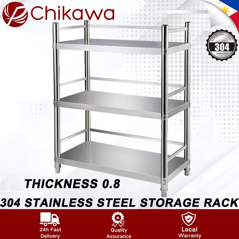 stainless steel 3 layer kitchen rack, kitchen organizer storage rack ...