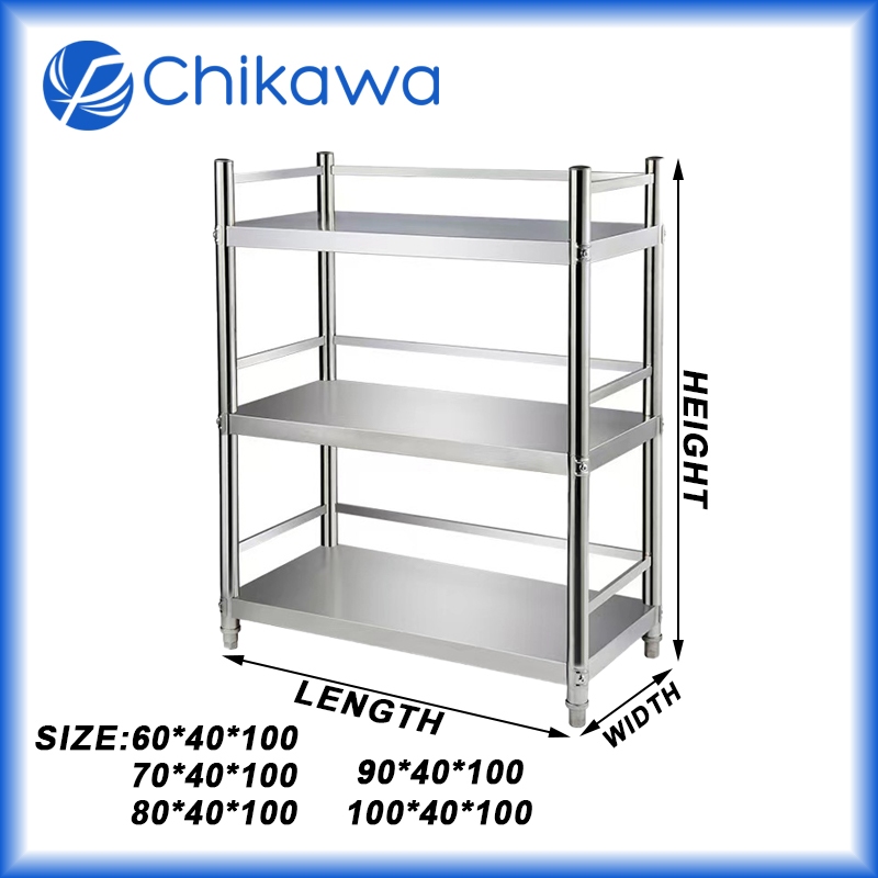 stainless steel 3 layer kitchen rack, kitchen organizer storage rack ...