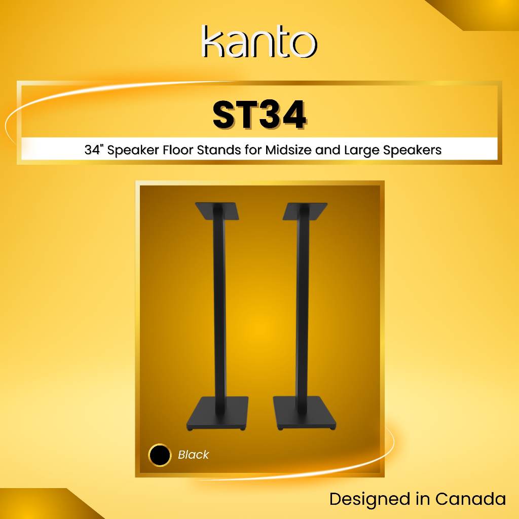 Kanto ST34- 34” Universal Floor Stands for Bookshelf Speakers. Speaker stands. | Shopee Philippines