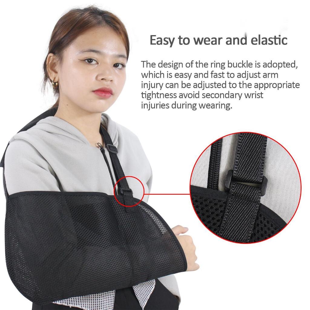 Breathable Mesh Shoulder Arm Sling Elbow Brace Support Adjustable Strap ...