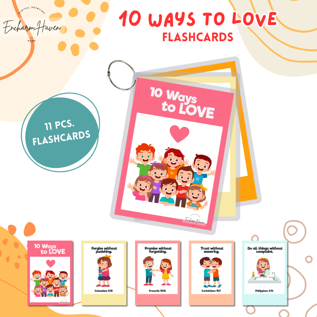 '10 WAYS TO LOVE' Fully Laminated Educational Flashcards [11 pcs ...