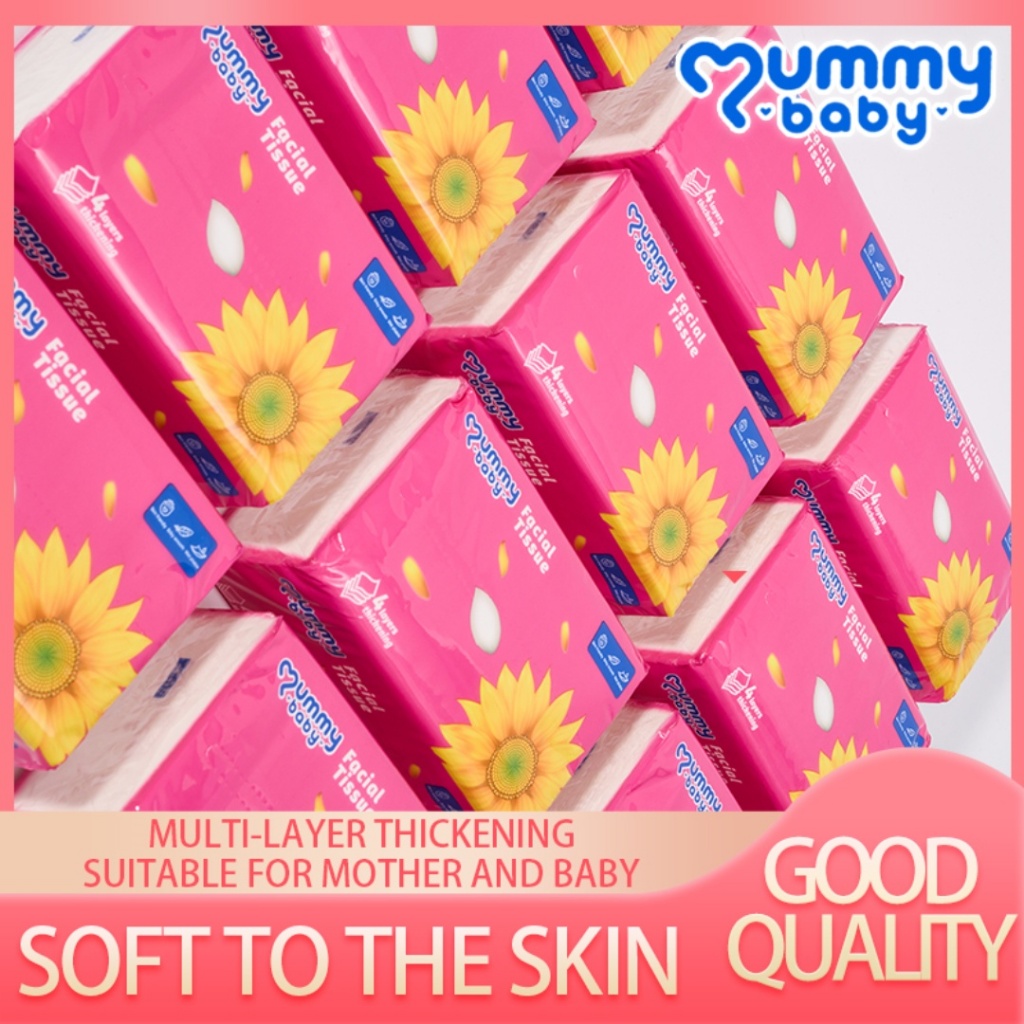 Mummy Treasure high quality facial tissue 4 layers of overlapping pink ...