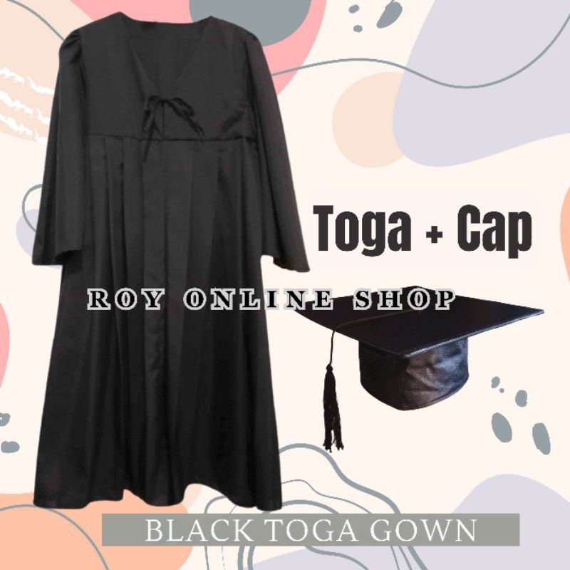 2-in-1 Black Toga With Cap For Adult ( Premium Quality) | Shopee ...