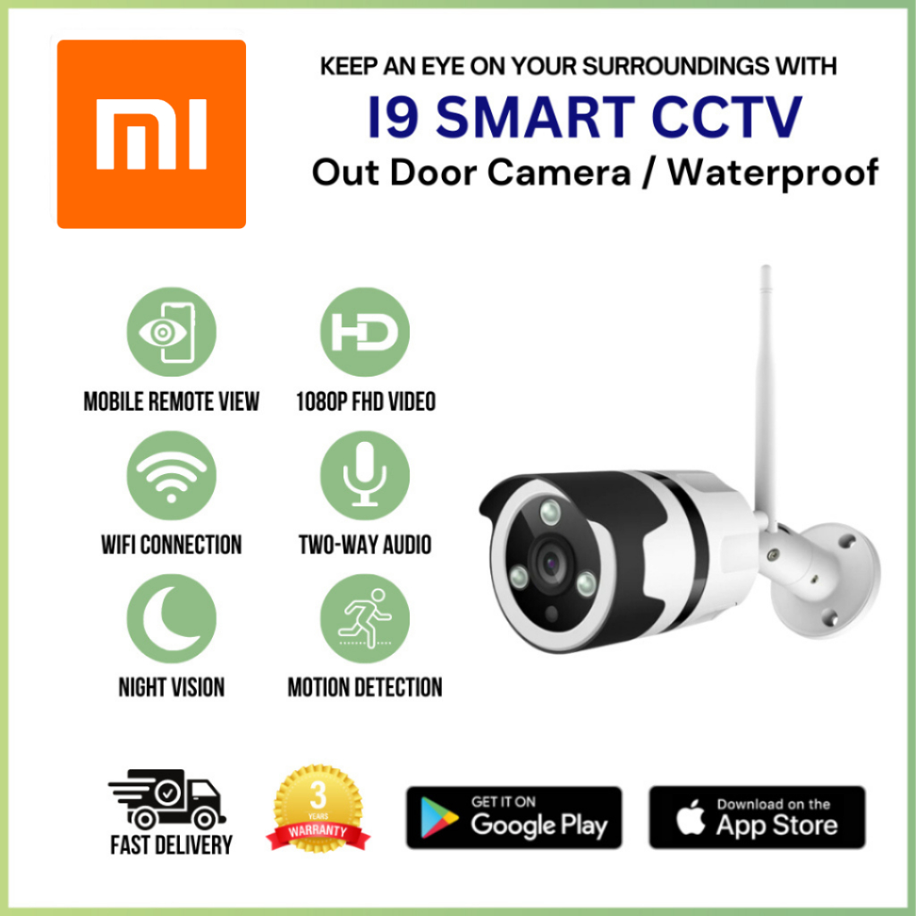 MI I9 CCTV Outdoor Wifi IP Security Camera Cam 1080P FHD Full Color ...