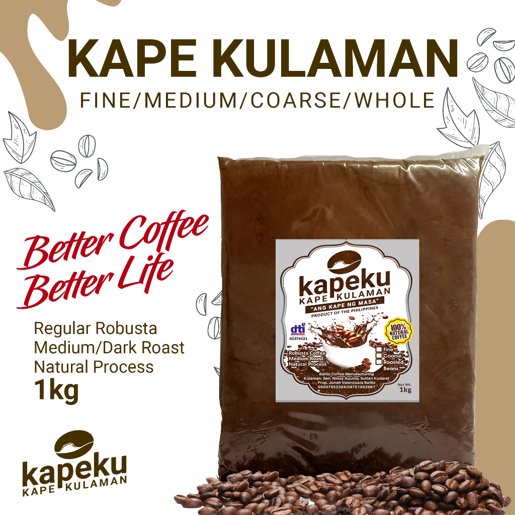KAPE KULAMAN 1kg - Regular Robusta Coffee [KAPEKU] | Shopee Philippines