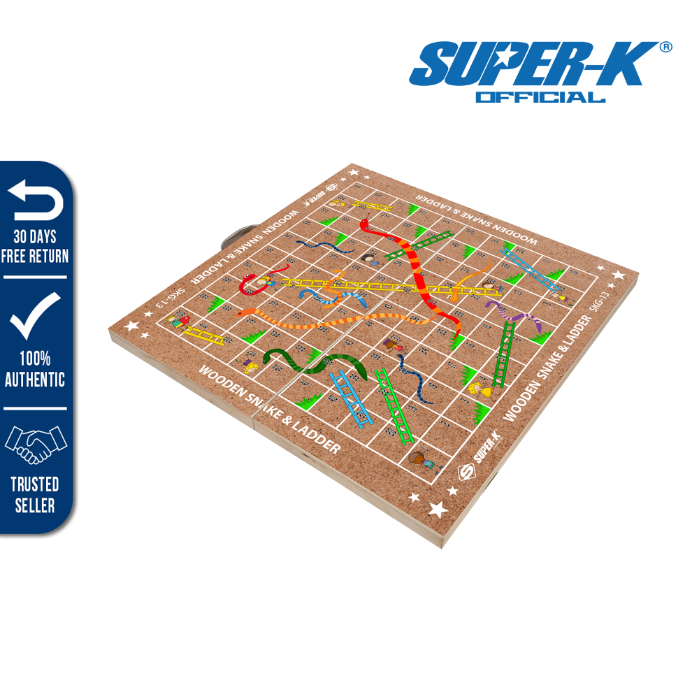 Super-K Wooden Snakes and Ladders Board Game x 1 set (SKG-13) | Shopee ...