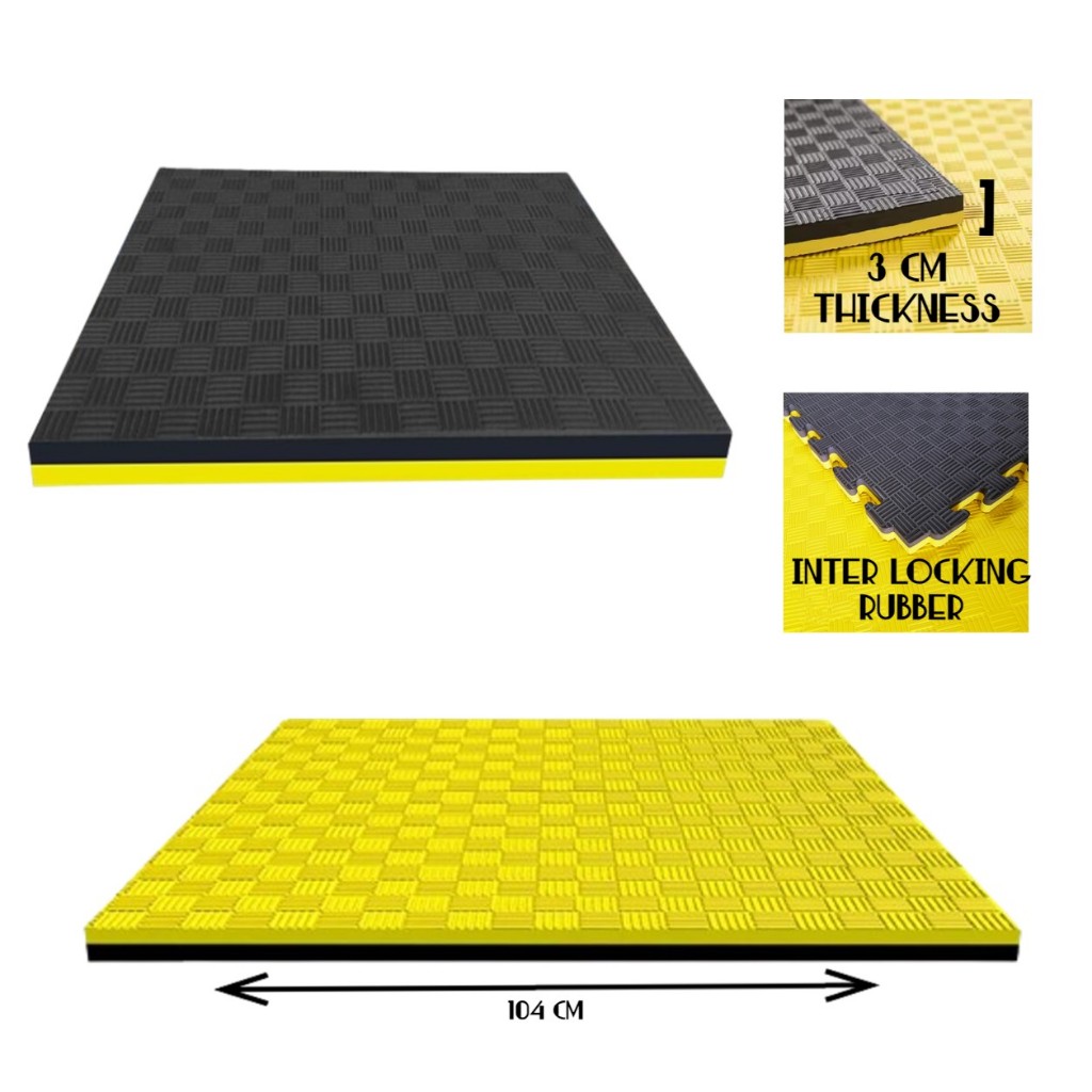 Gym Matt Top floor SET OF TWO PIECES 104 Length Rubber 4cms thickness ...