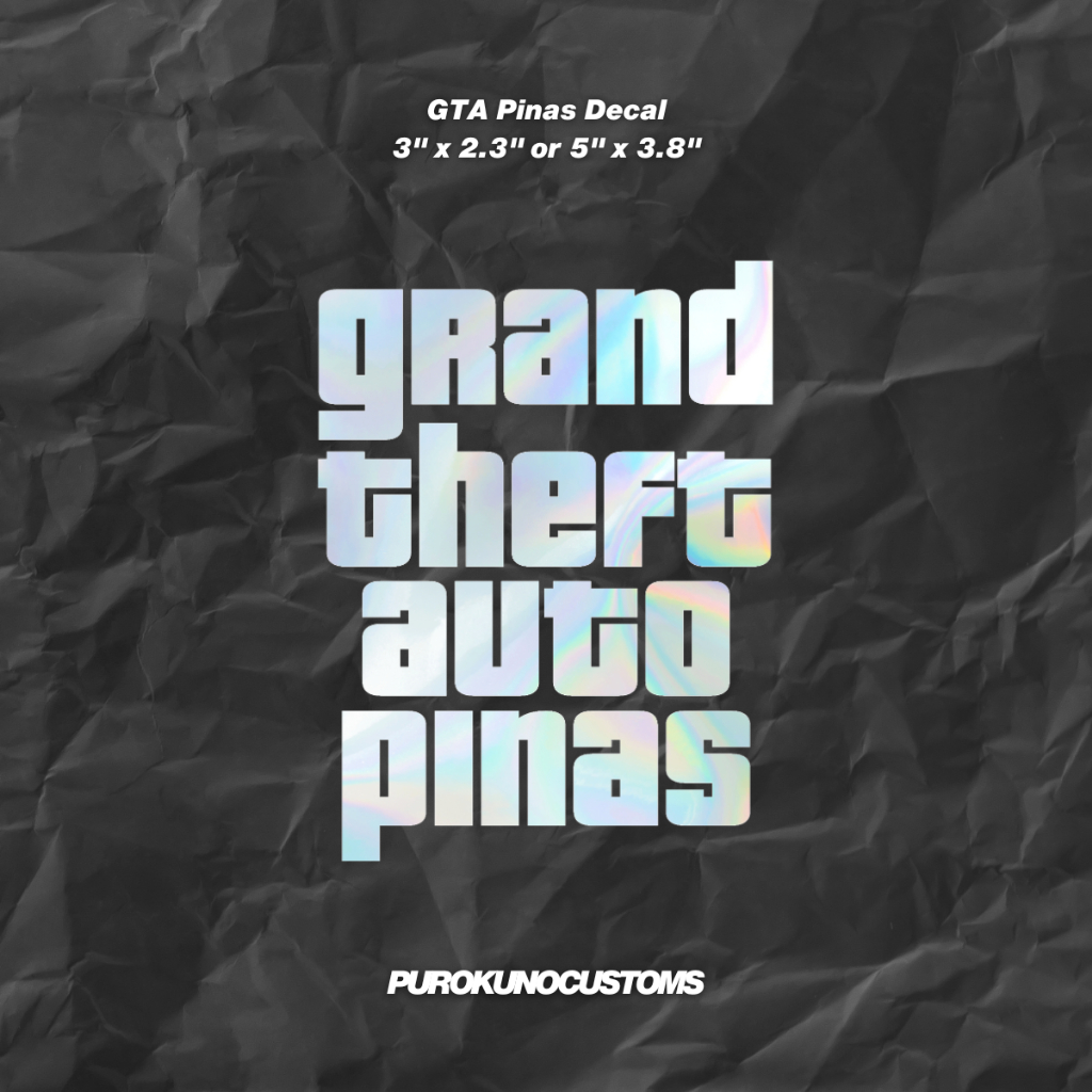 GTA PINAS Car & Motorcycle vinyl sticker decals / Machine-cut / Weather ...