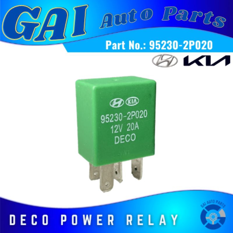 DECO Power Relay 12V | 20A | 4PINS for HYUNDAI & KIA (95230-2P020 ...