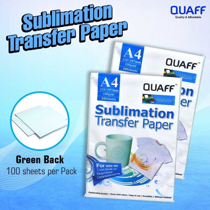 Quaff A4/A3 Size Sublimation Paper 100gsm - Quick Dry 100 Sheets Pack | Shopee Philippines