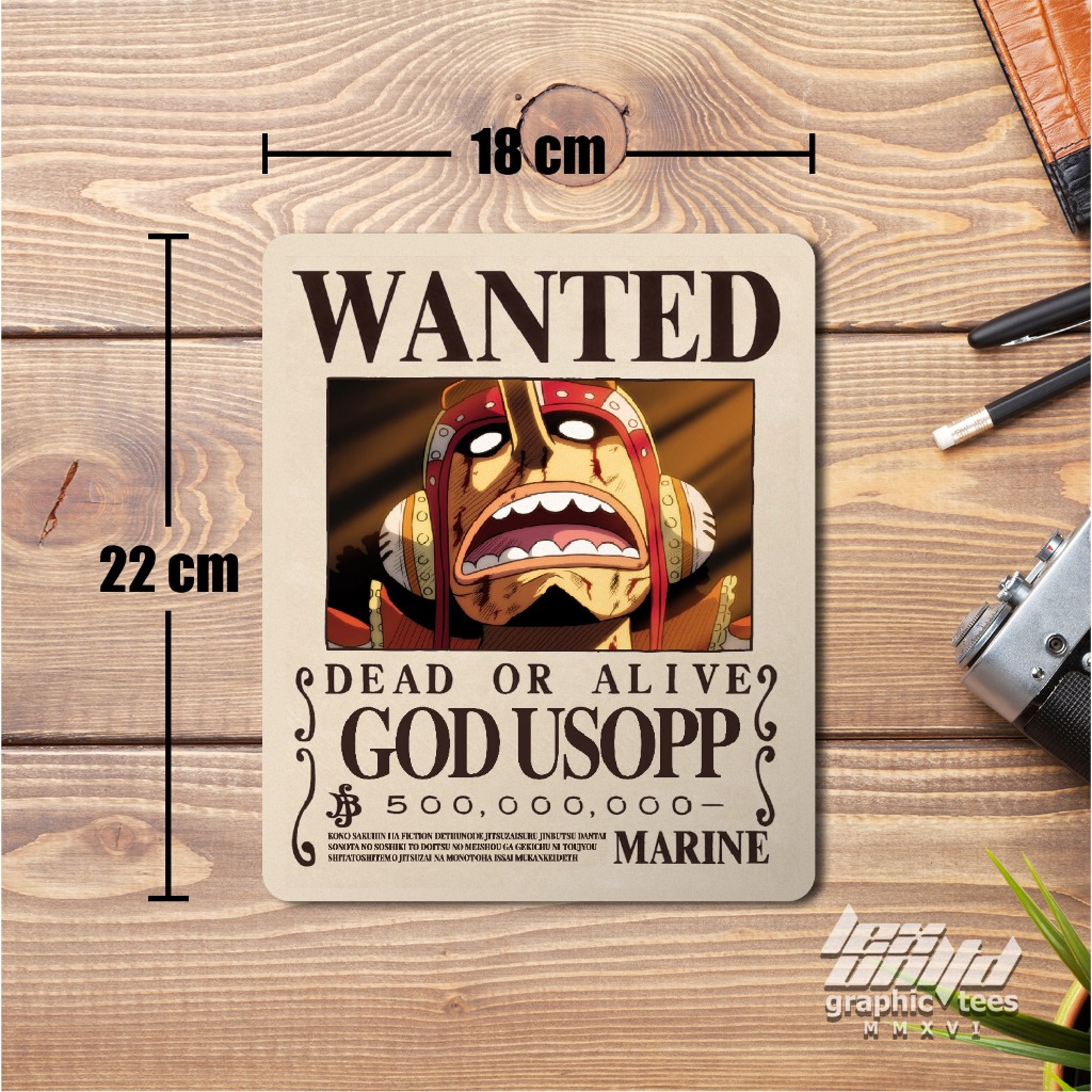 One Piece Strawhat Wanted Custom Mouse Pad (God Usopp Wanted Poster ...