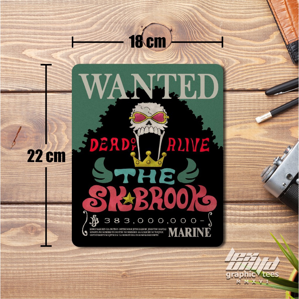 One Piece Strawhat Wanted Custom Mouse Pad (Brook Soul King Wanted ...