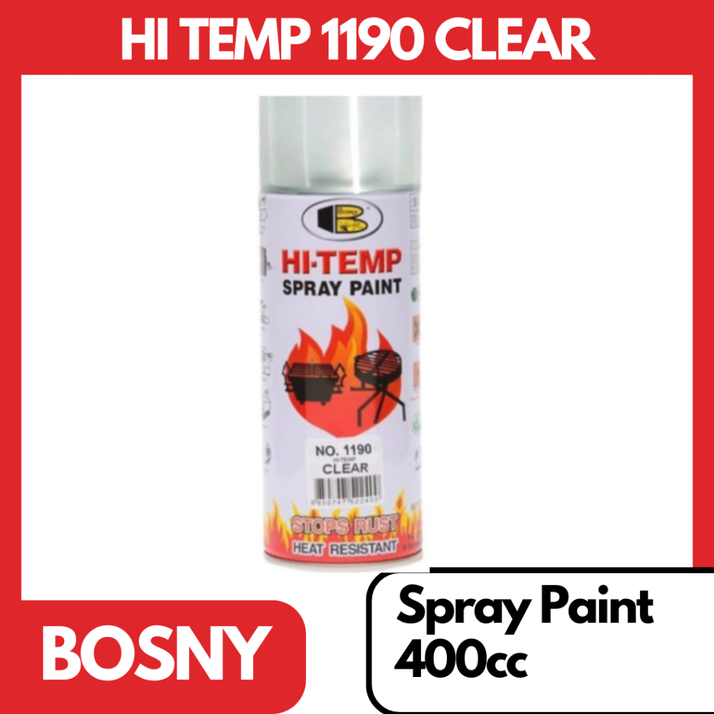 Bosny Hi-Temp Resistant (1200F) Clear Spray Paint 400cc | Shopee ...
