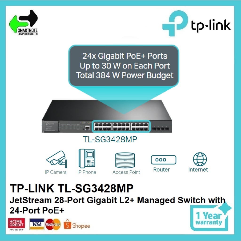 TP-LINK TL-SG3428MP JetStream 28-Port Gigabit L2+ Managed Switch with 24-Port PoE+ | Shopee ...