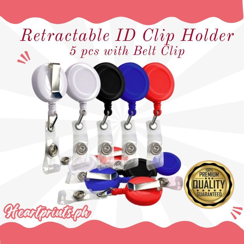 Retractable ID clip holder w/ belt clip (5pcs) | Shopee Philippines