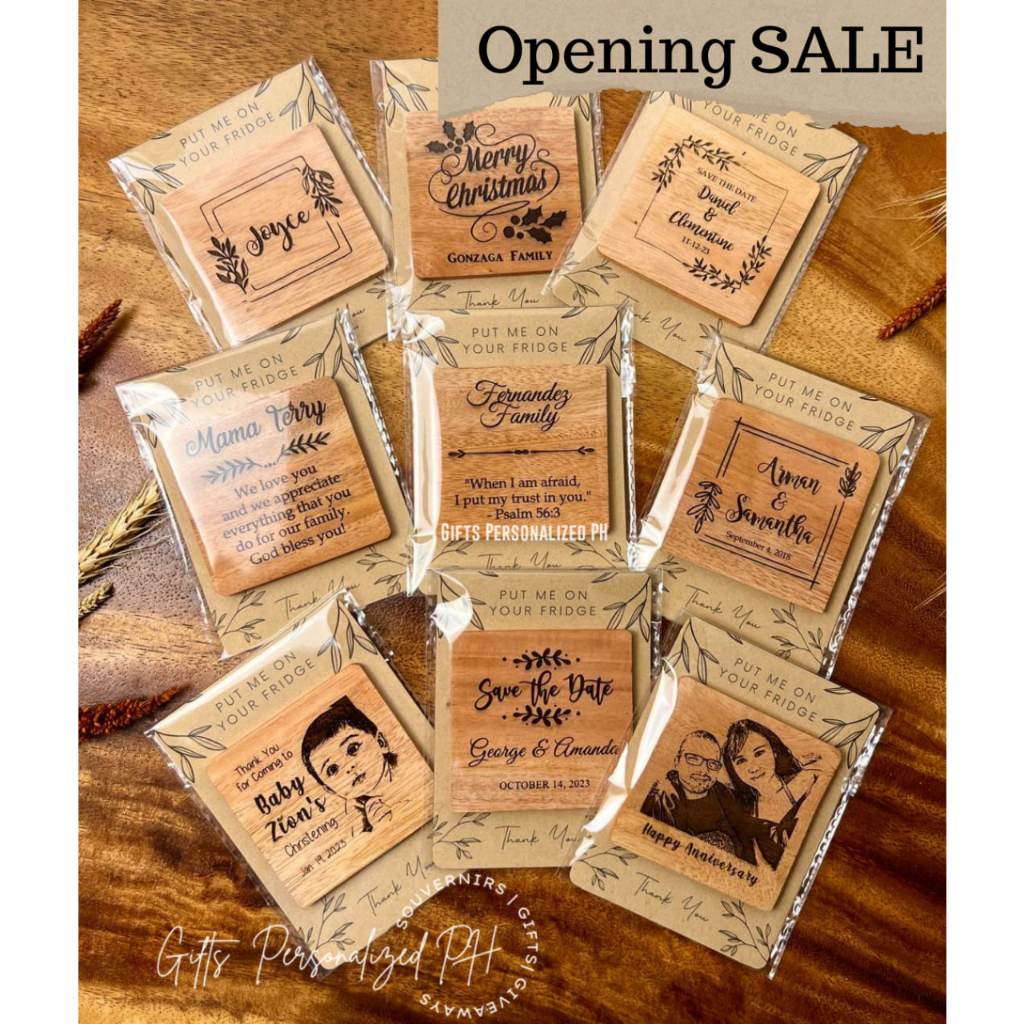 Personalized Wooden Ref Magnet Engraved with Sleeve | Shopee Philippines