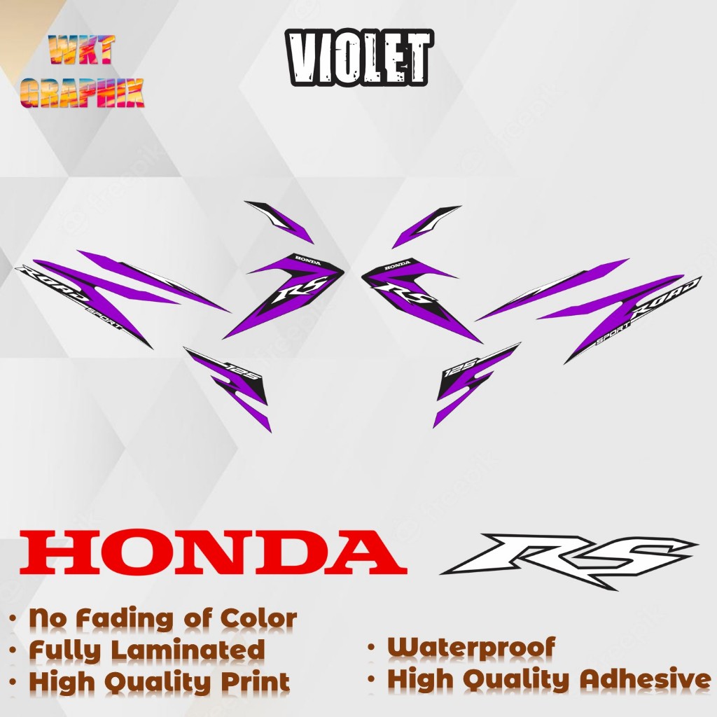 HONDA RS 125 FI STOCK DECALS (WATERPROOF, NO FADE, FULLY LAMINATED ...